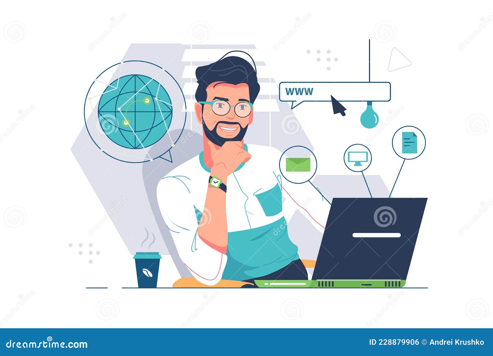 Web Education and Computer Science Stock Vector - Illustration of ...