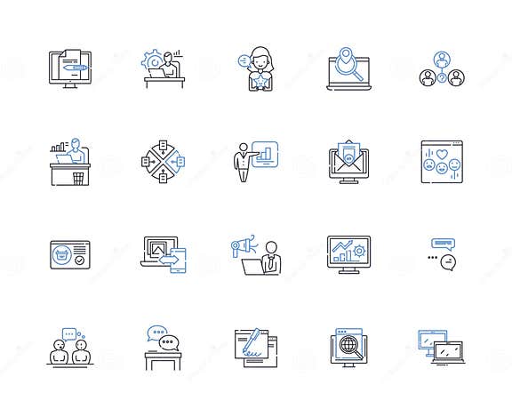 Web Education Line Icons Collection. E-learning, Online Classes ...