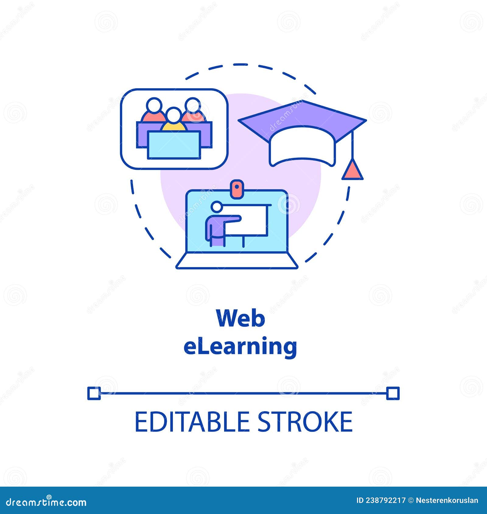 Web elearning concept icon stock vector. Illustration of icon - 238792217