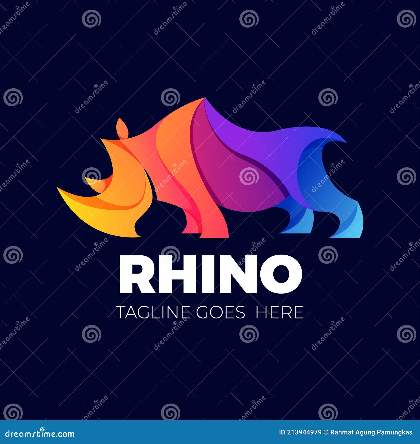 Elegant Colorfull Rhino Logo Vector Illustration Stock Vector ...