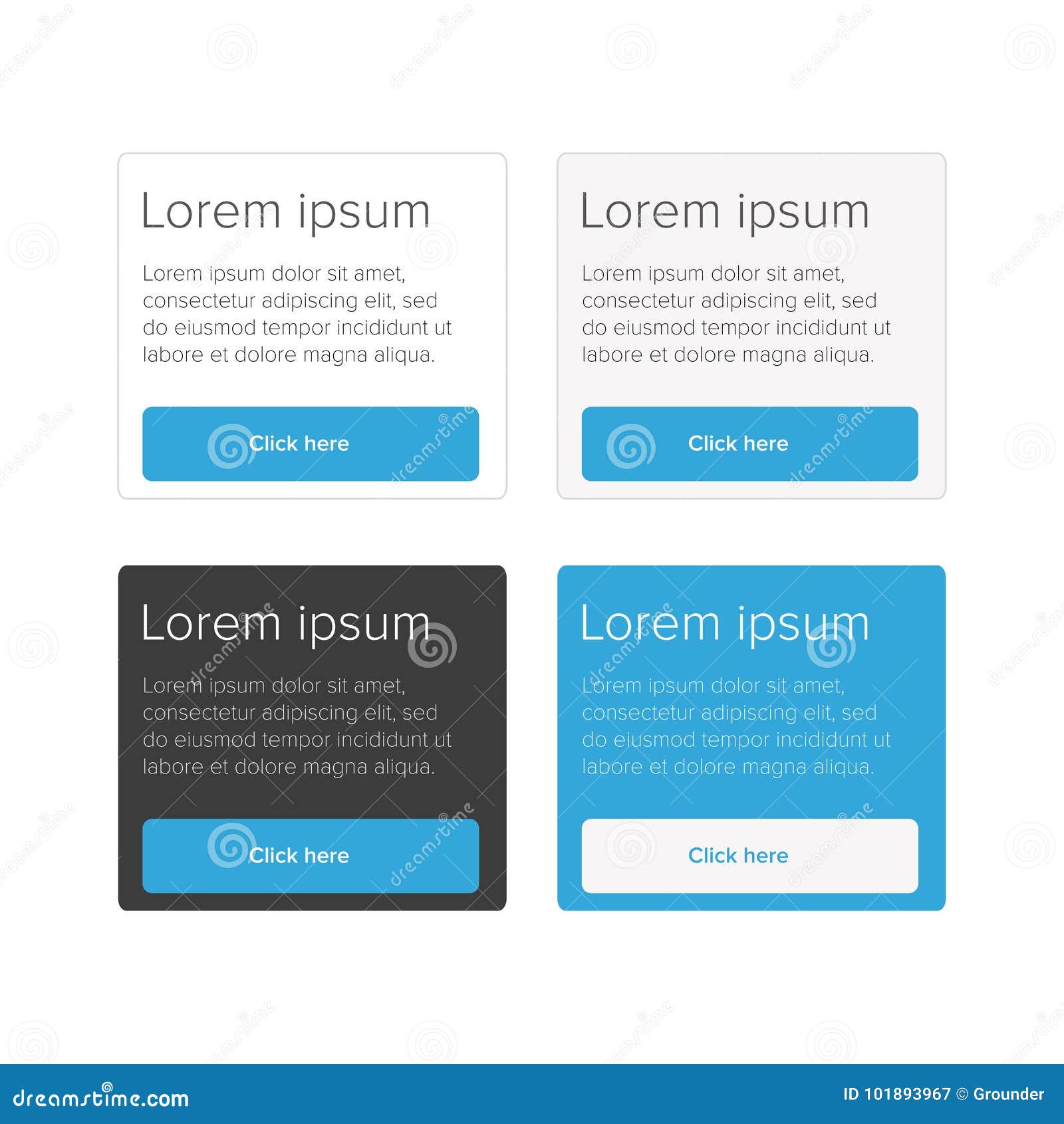 Web Element Box with Click Here Button Stock Vector - Illustration of ...