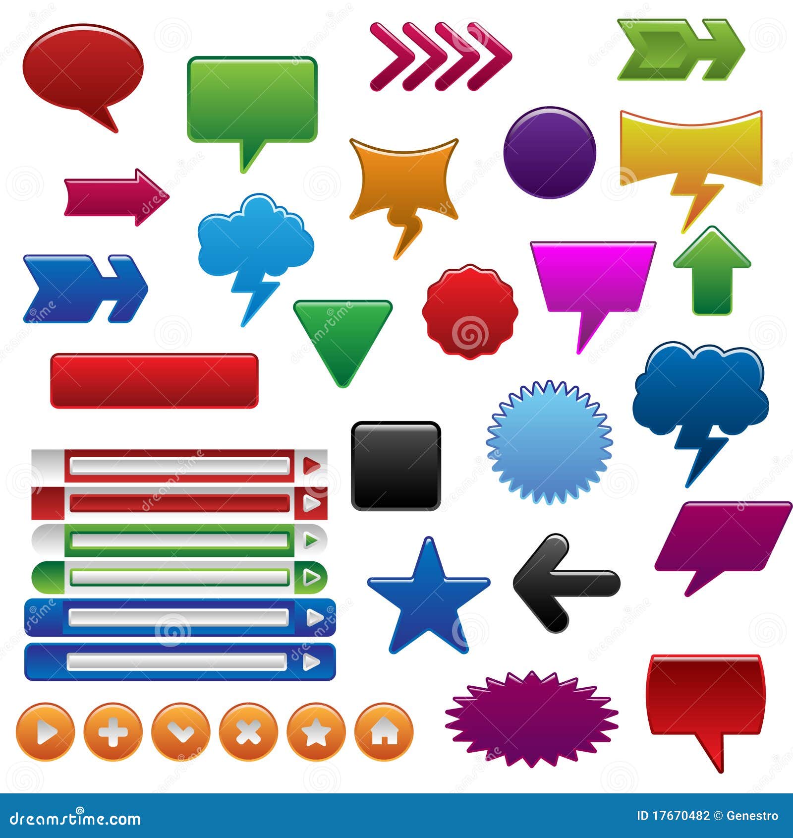 Web elements stock vector. Illustration of icons, black - 17670482