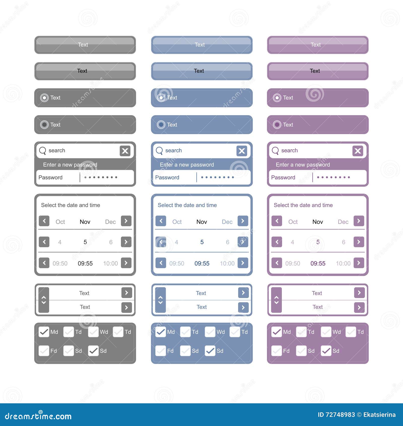 Web elements and buttons stock vector. Illustration of collection - 72748983