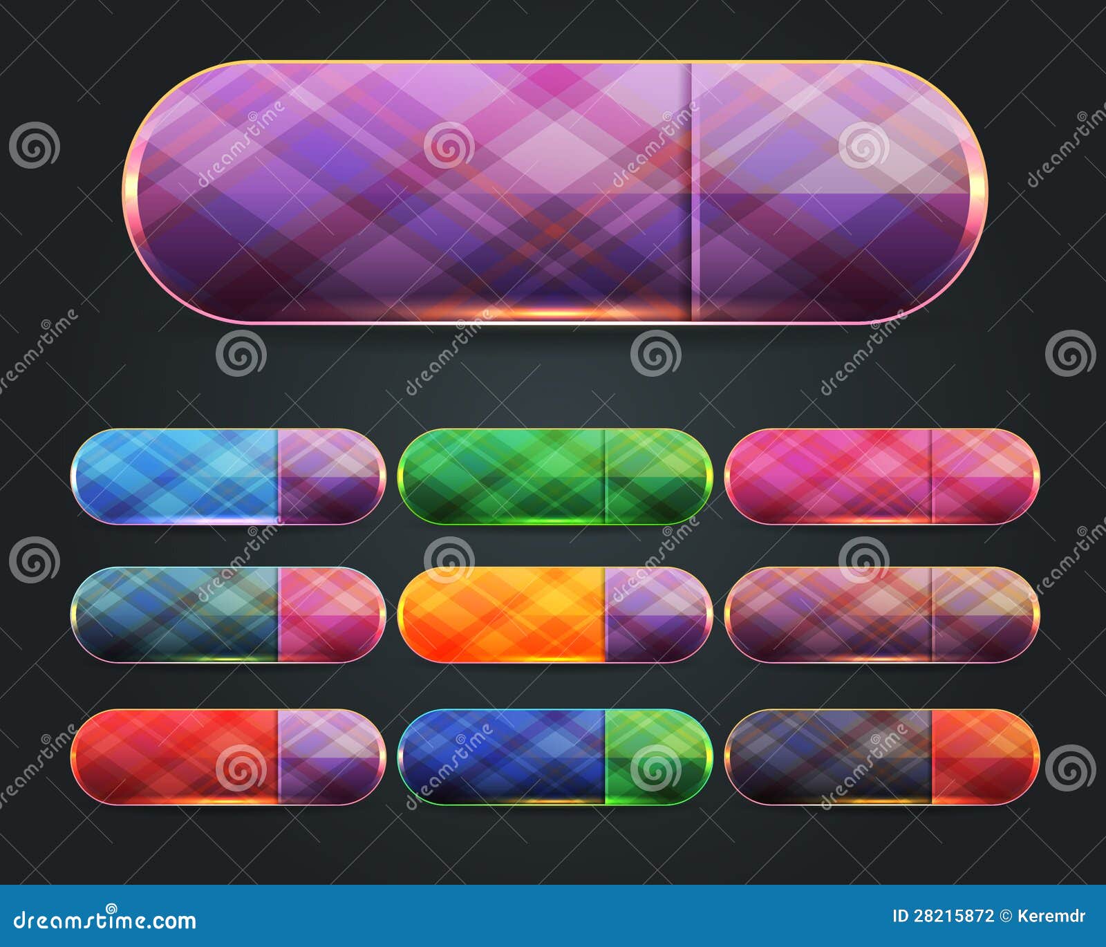 Web Elements Fabric Style Vector Button Set Stock Vector - Illustration ...