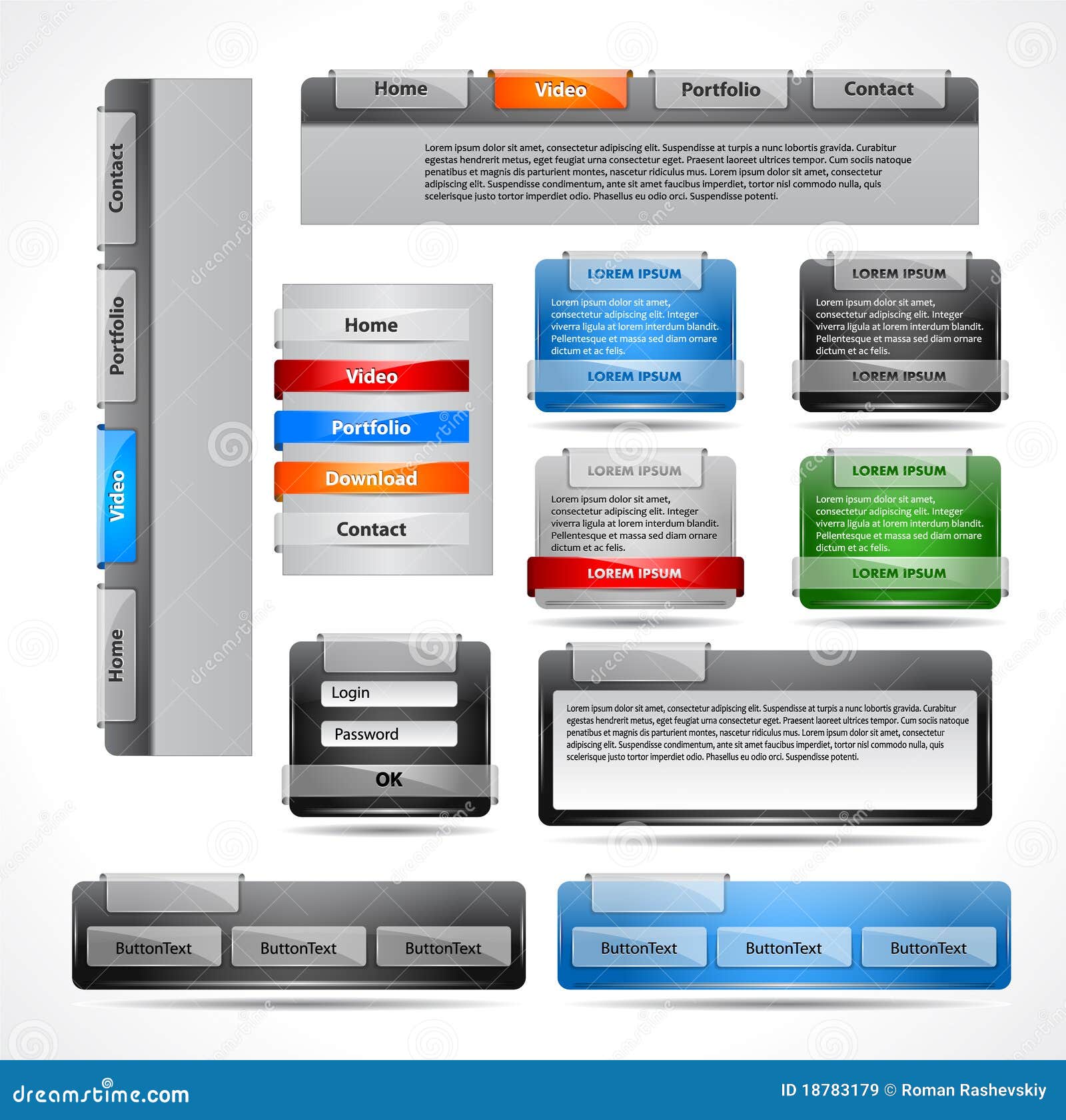 Web elements pack stock vector. Illustration of side - 18783179
