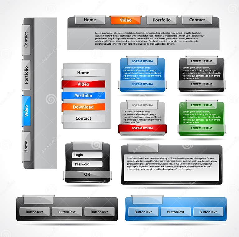 Web elements pack stock vector. Illustration of side - 18783179