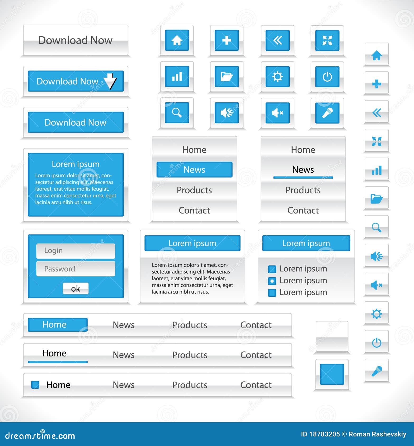 Web elements pack stock vector. Illustration of page - 18783205