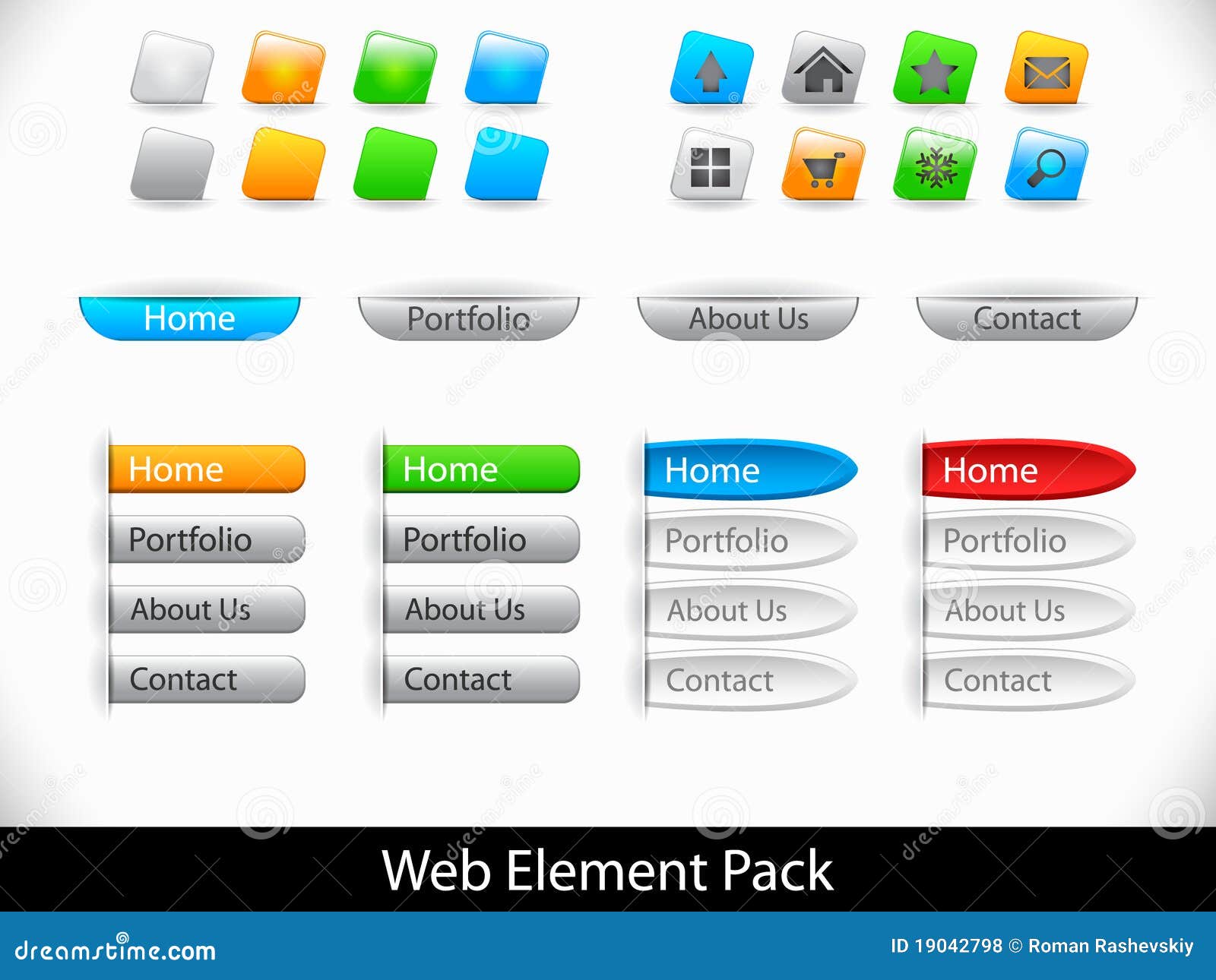 Web elements pack stock vector. Illustration of black - 19042798