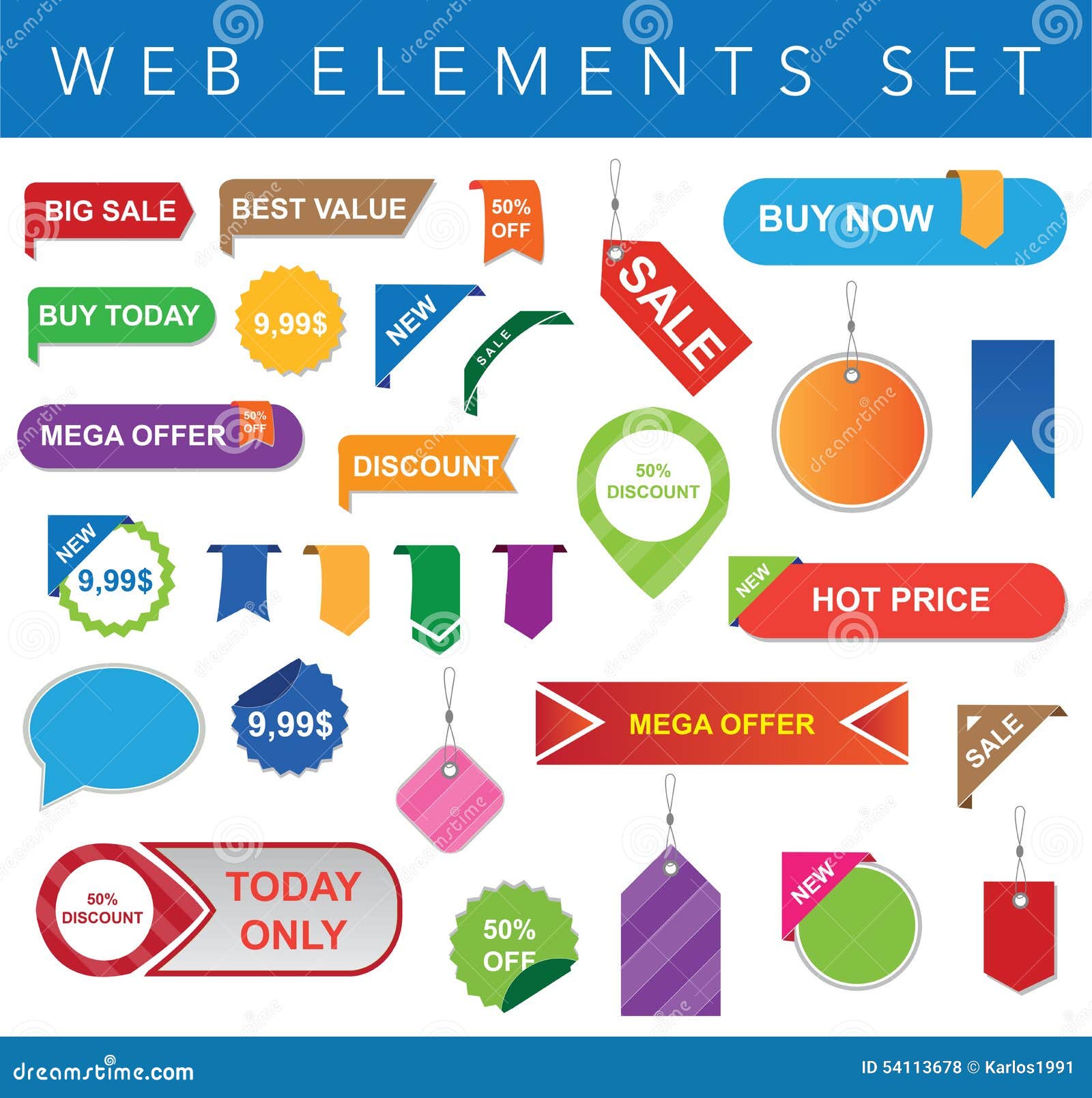 Web Elements Set stock vector. Illustration of pixel - 54113678