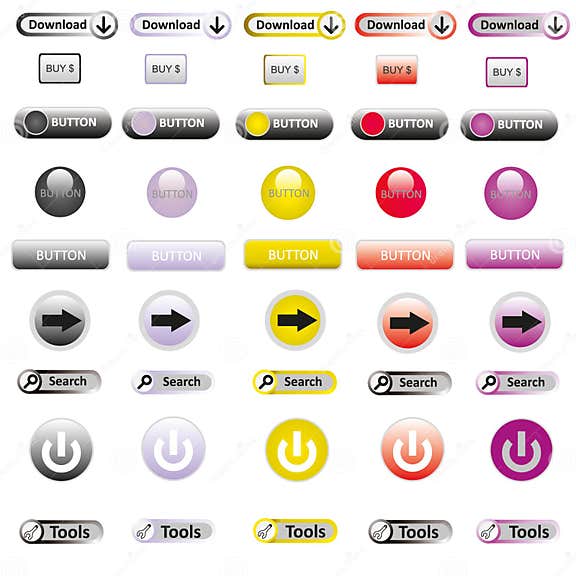 Web Elements Vector Button Set Stock Illustration - Illustration of frame, graphic: 27146538