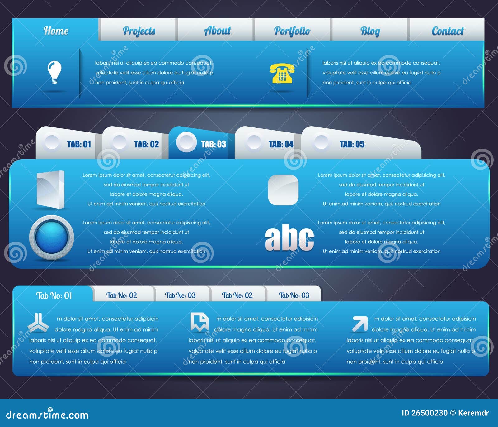Web Elements Vector Design Set Stock Vector - Illustration of form ...