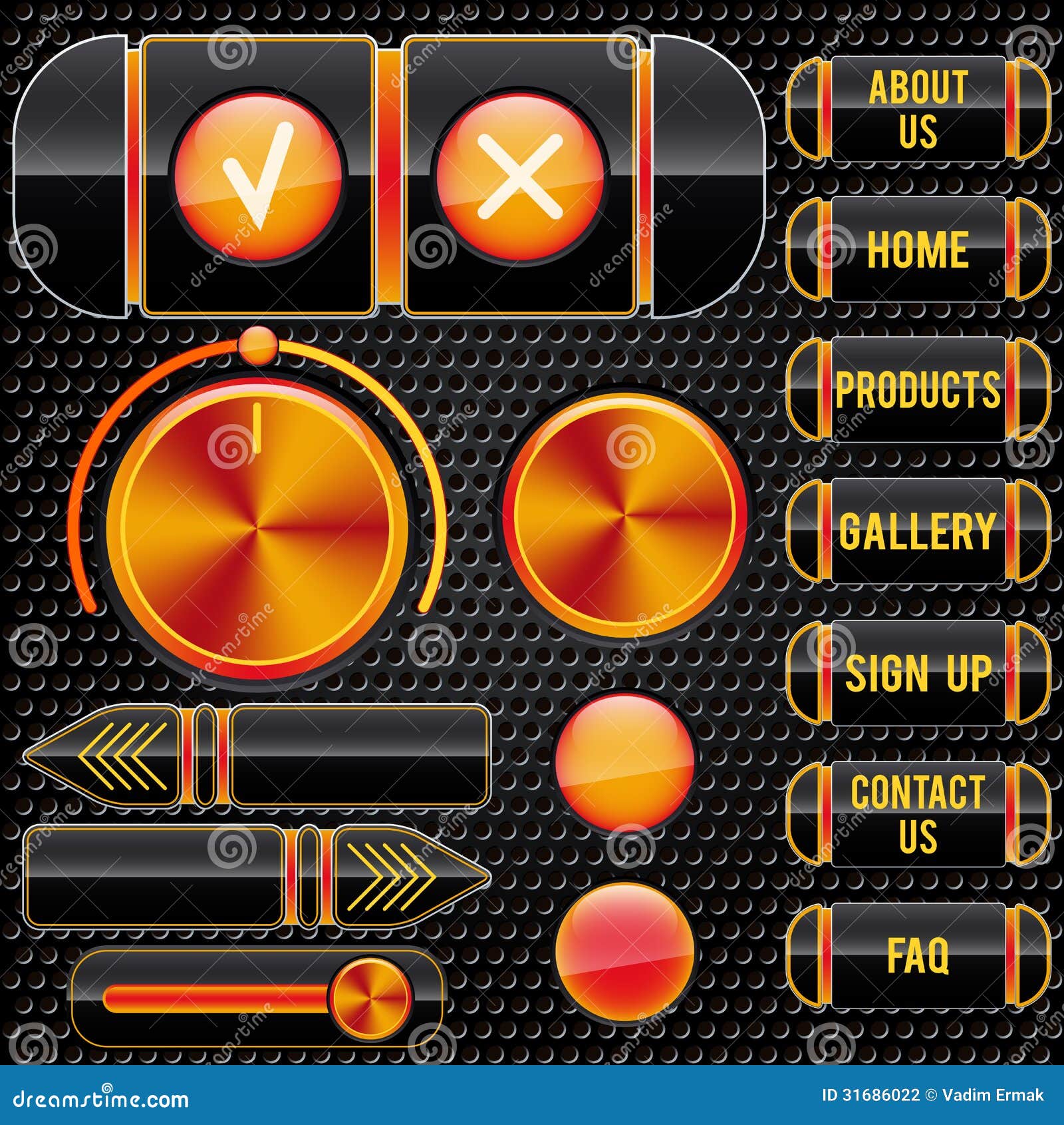 Web elements vector set stock vector. Illustration of reflection - 31686022