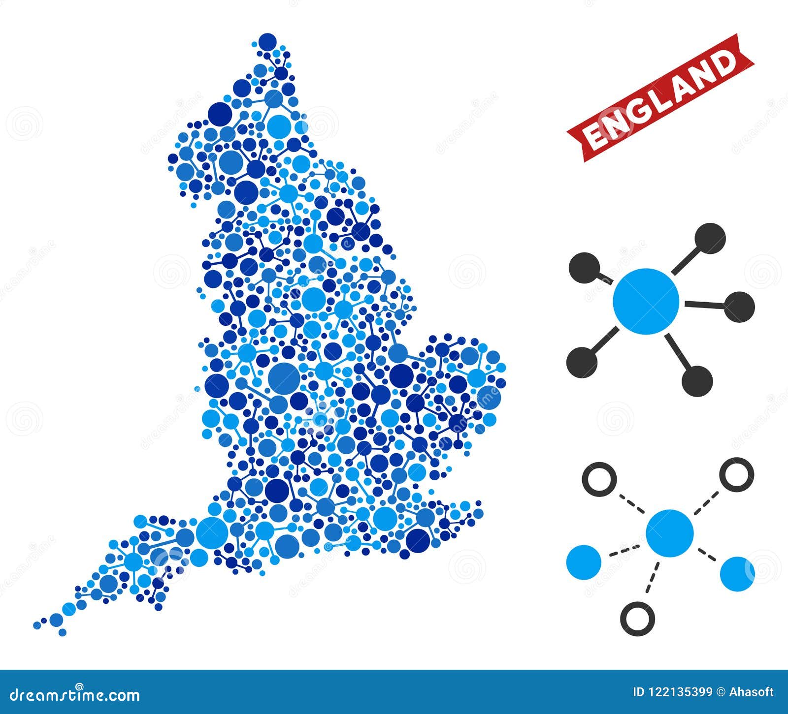 England Map Links Mosaic stock vector. Illustration of lines - 122135399