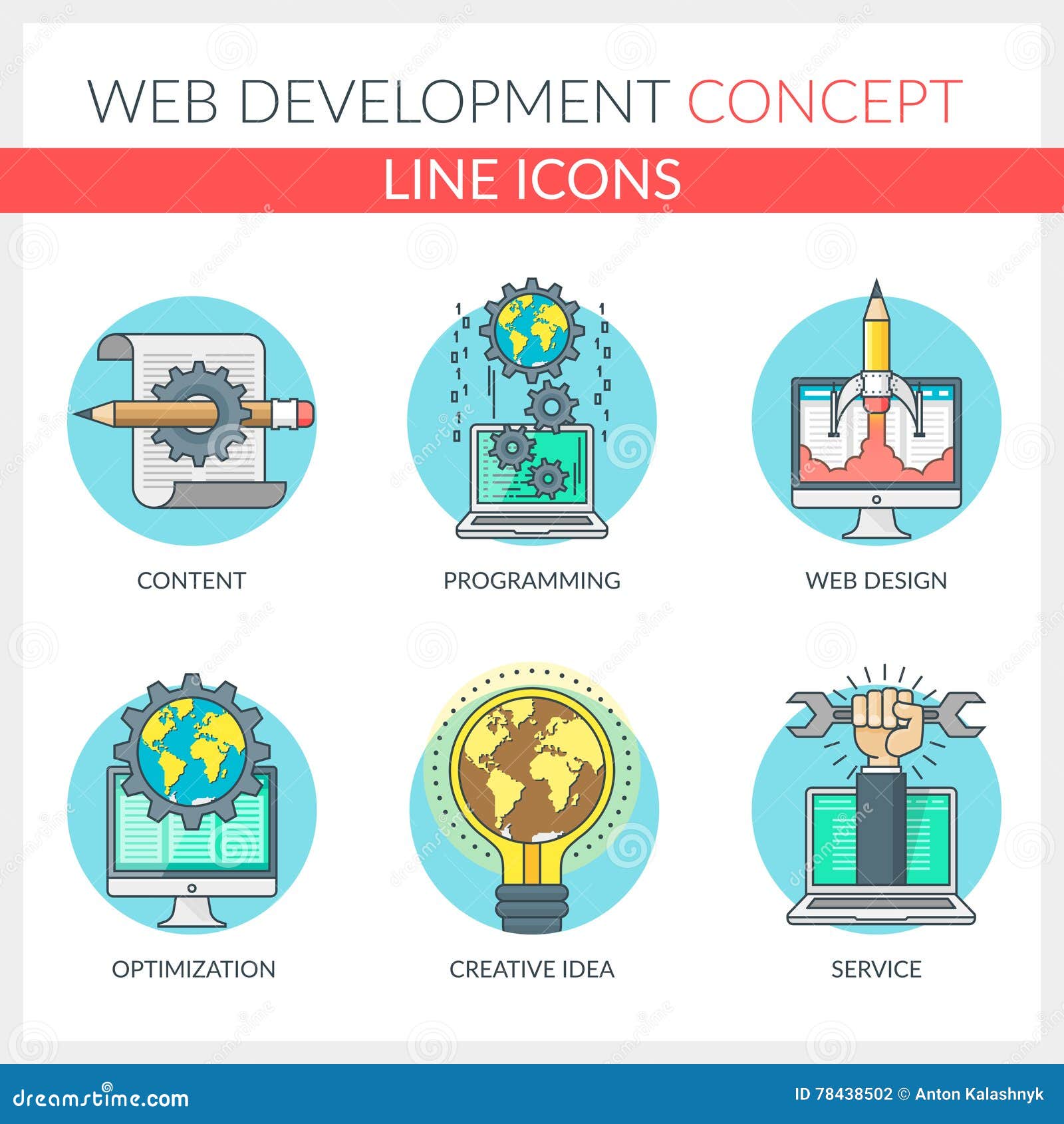 Web-Entwicklung vektor abbildung. Illustration von marketing - 78438502