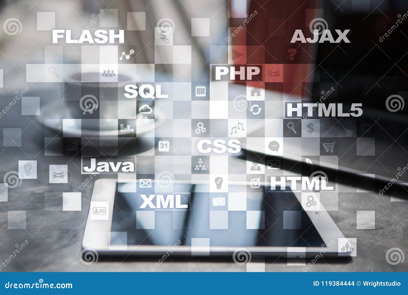 Web-Entwicklung Programmierung Internet Und Technologiekonzept Stock Abbildung - Illustration ...