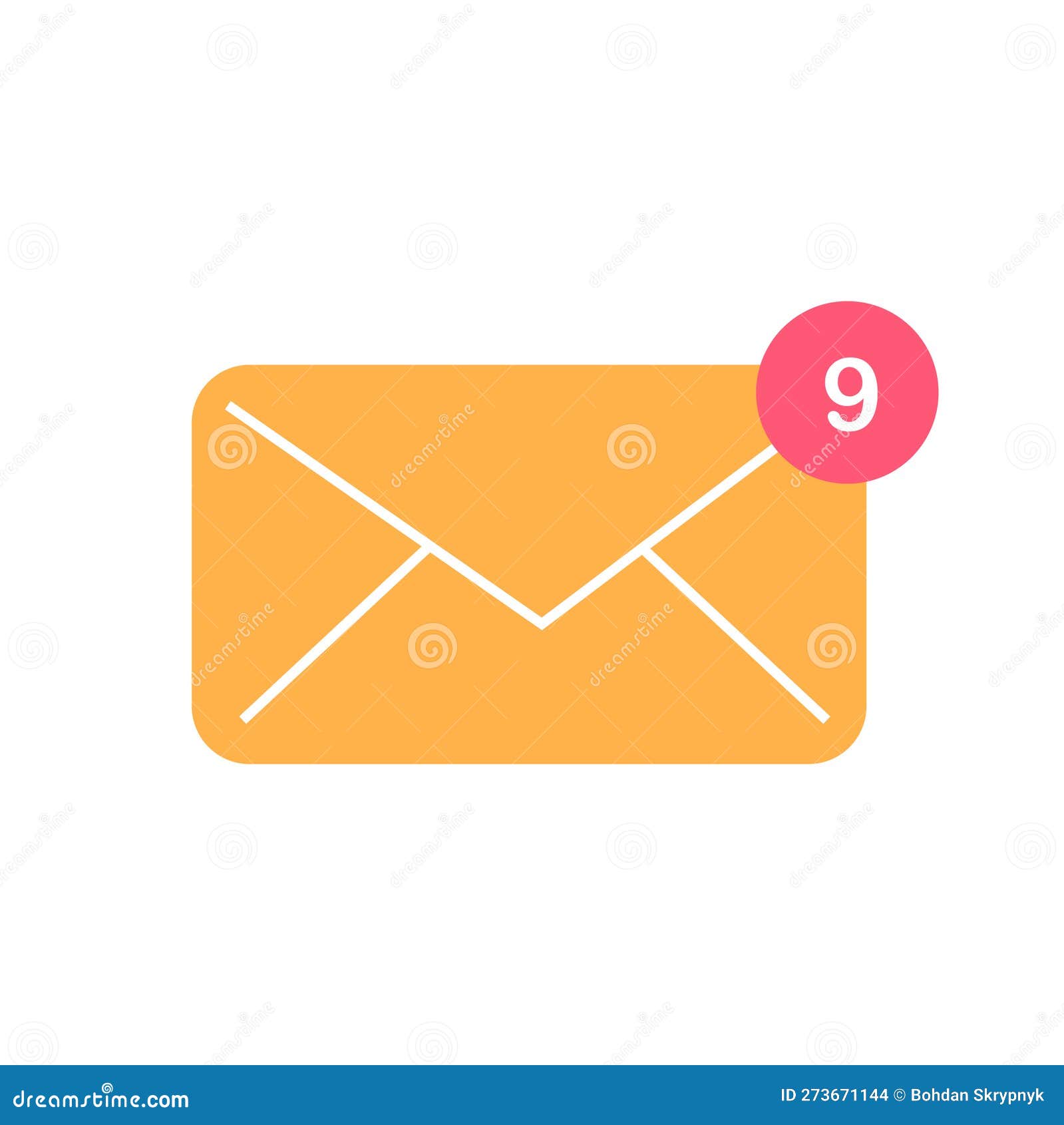 Unread Incoming Letter Email Enclosed Envelope Purple Button Isometric ...