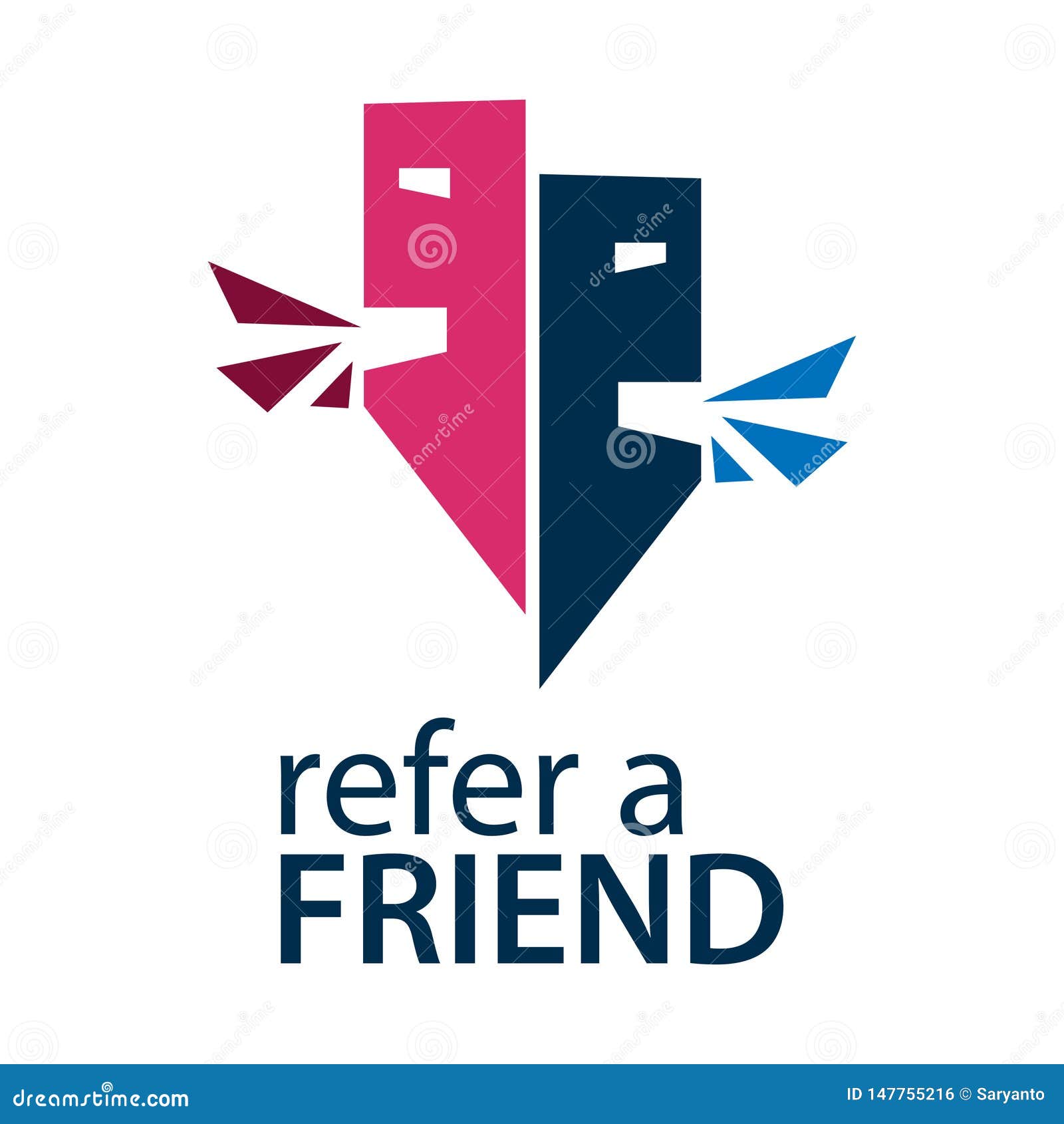 Refer a Friend with People Icon. Flat Vector Illustration on White ...