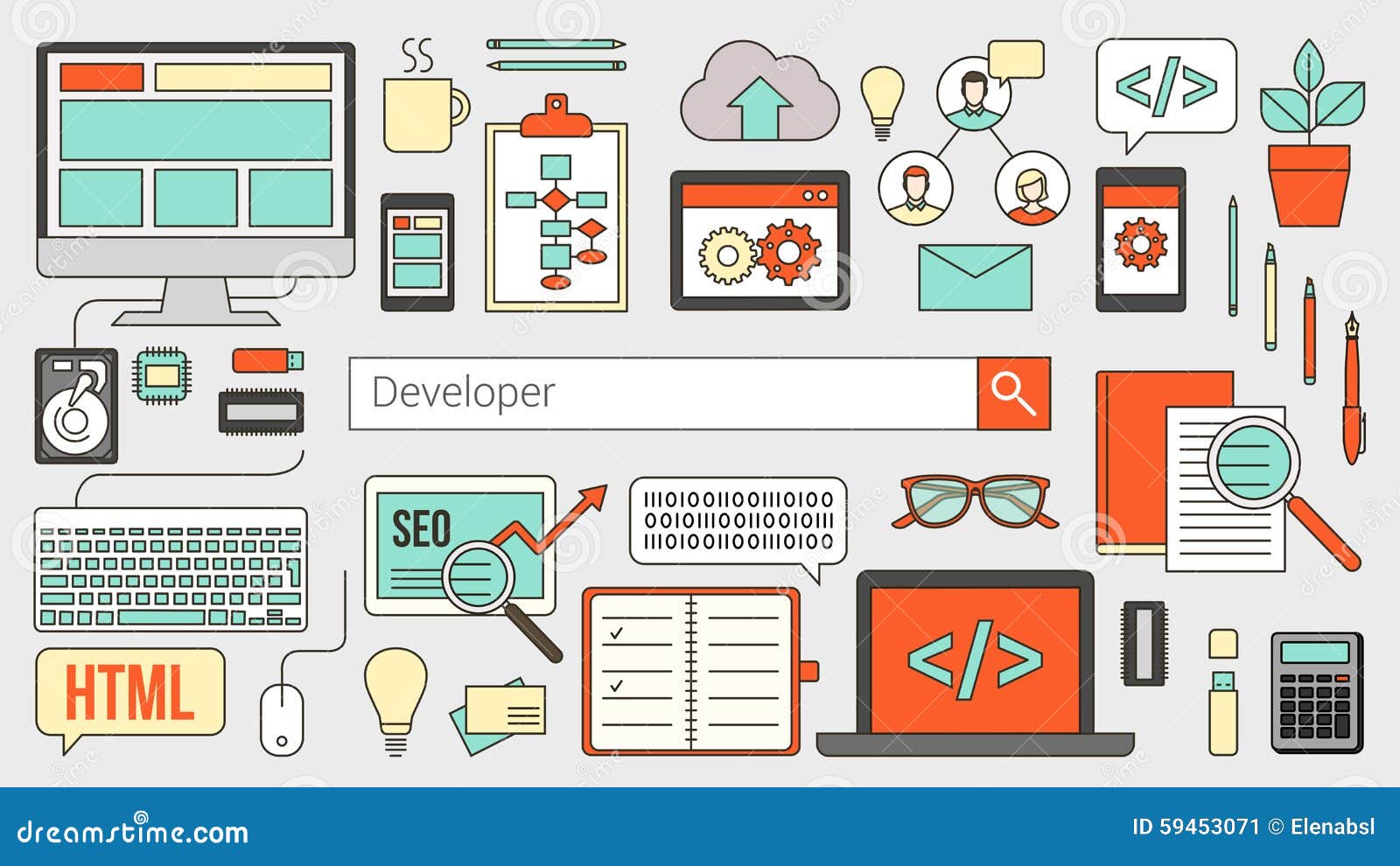 Web Et Programmateur De Logiciel Illustration de Vecteur - Illustration ...