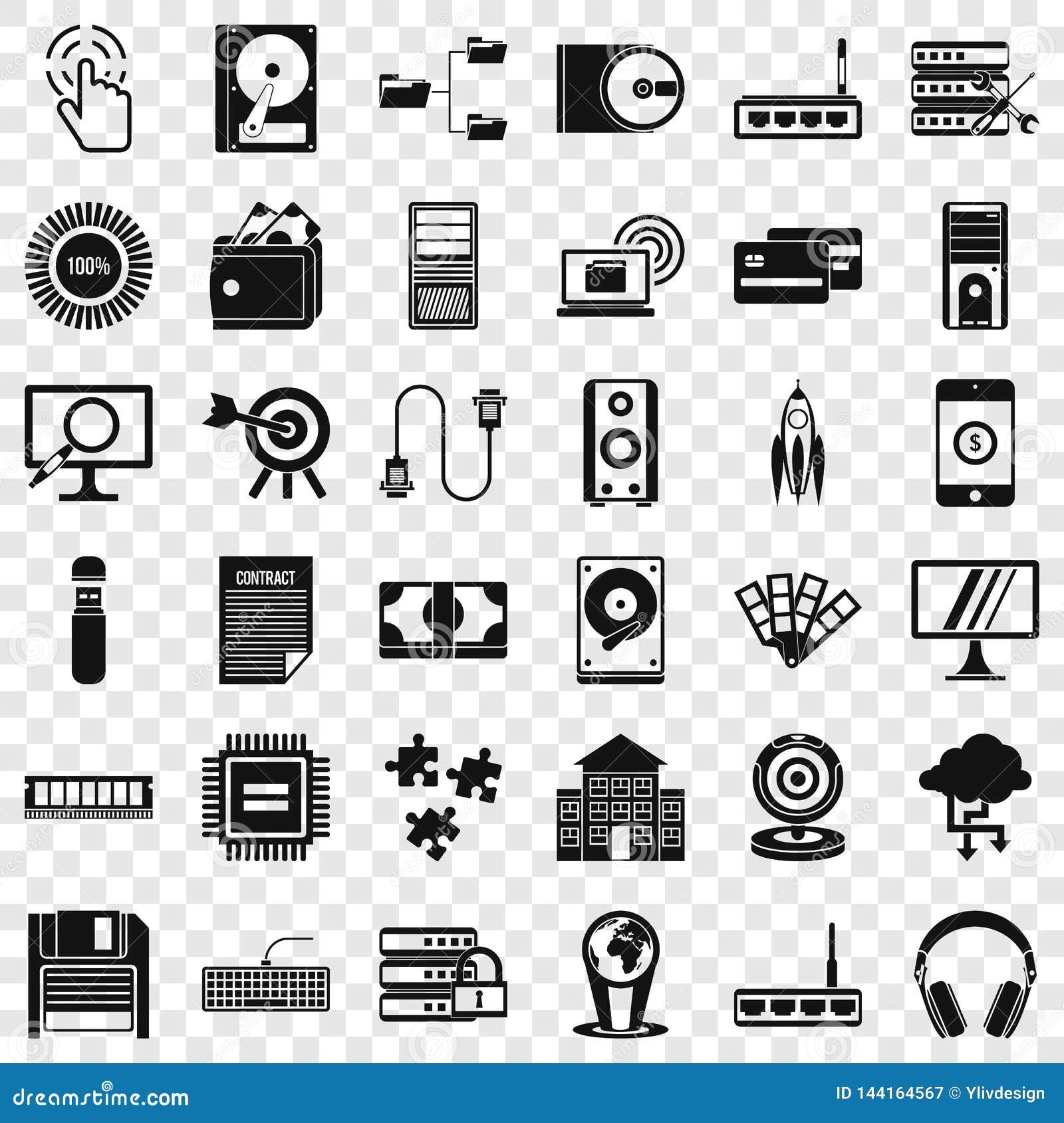 Web Extension Icons Set, Simple Style Stock Vector - Illustration of ...