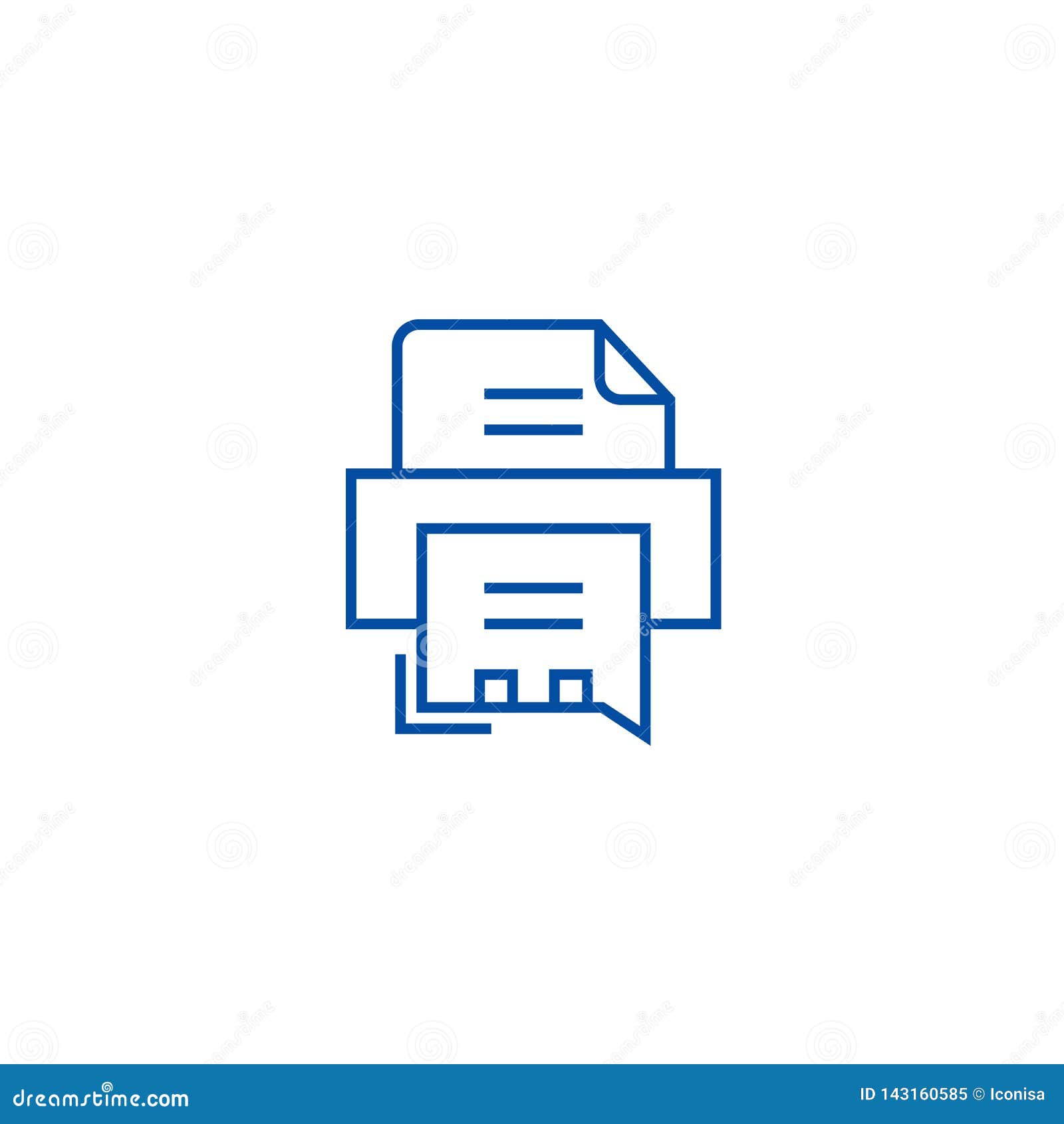 Fax Printer Line Icon Concept. Fax Printer Flat Vector Symbol, Sign ...