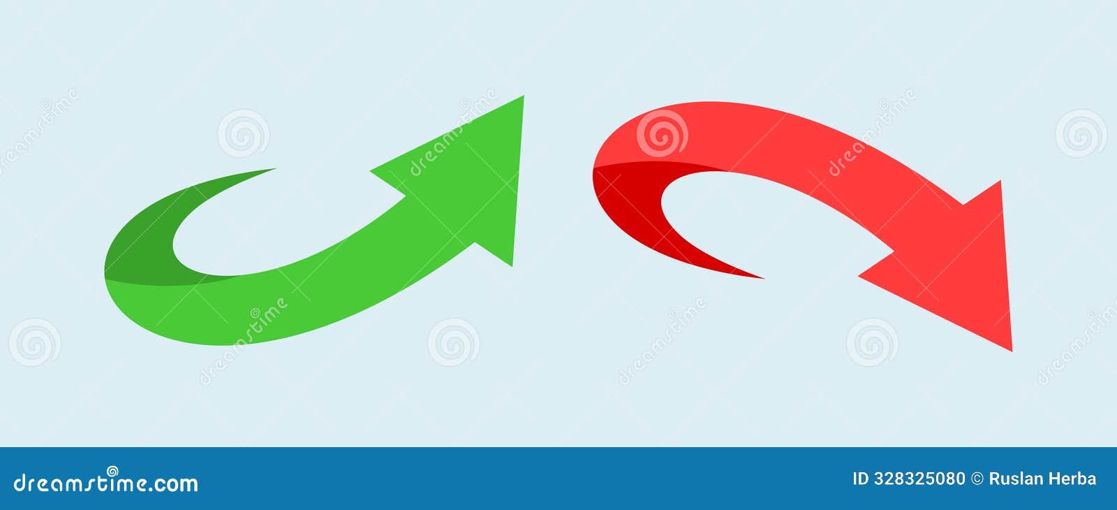 Financial Arrows Up and Down. Green and Red Arrow. Increase and Decrease Stock Vector ...