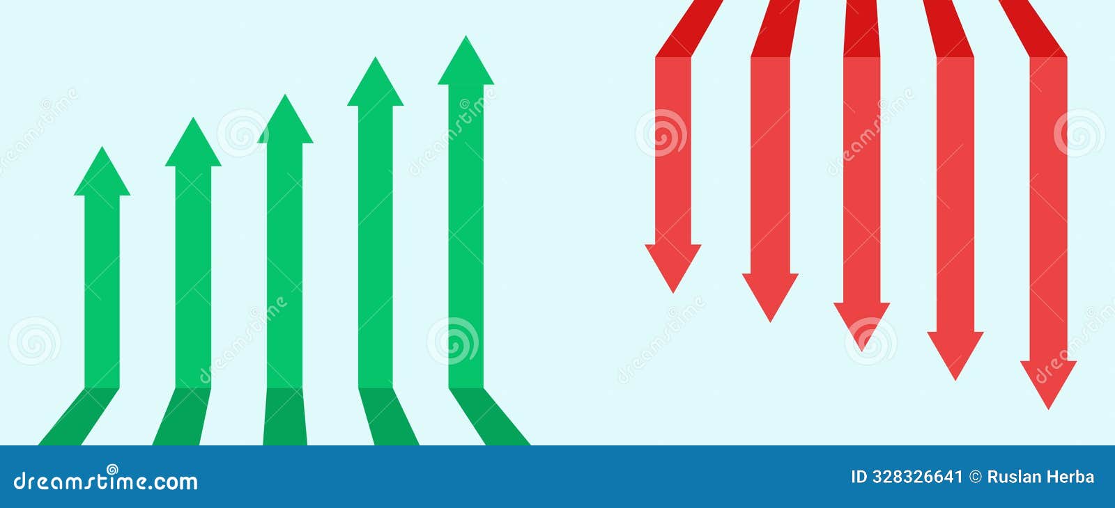 Financial Arrows Up and Down. Green and Red Arrow Stock Illustration - Illustration of trend ...