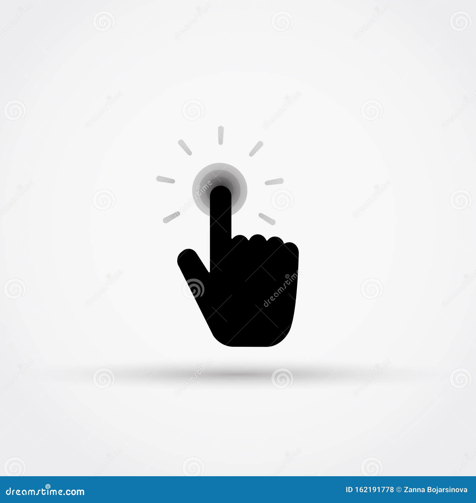 Finger Pushing Stop Button Icon Concept, Finger Pointing On Switch ...