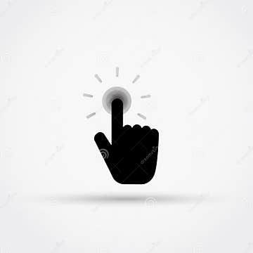 Finger Pushing on the Button. Click Icon. Stock Vector - Illustration ...