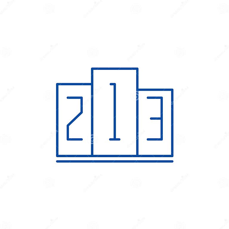 First, Second and Third Place Line Icon Concept. First, Second and ...