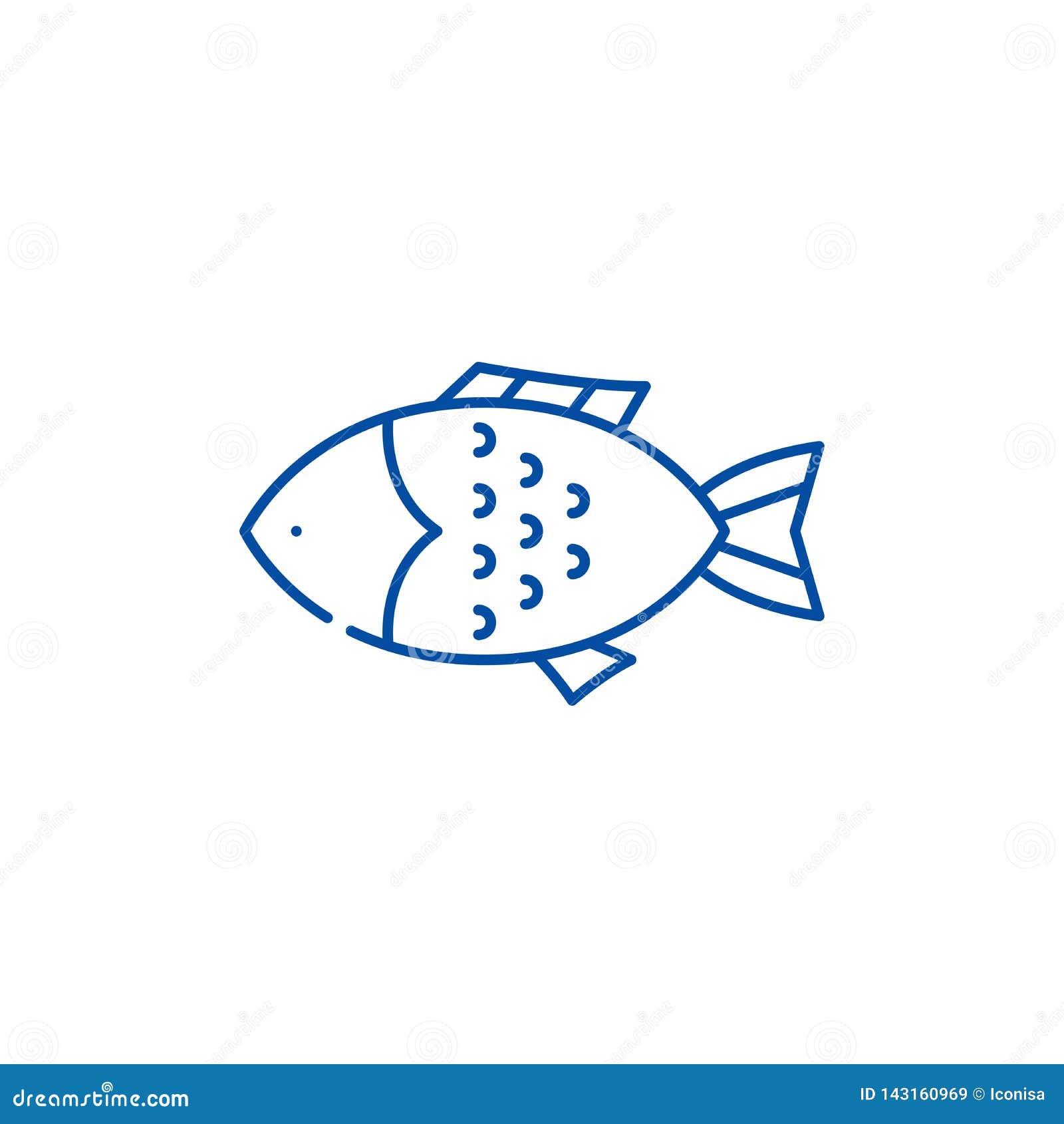 Fish Line Icon Concept. Fish Flat Vector Symbol, Sign, Outline ...