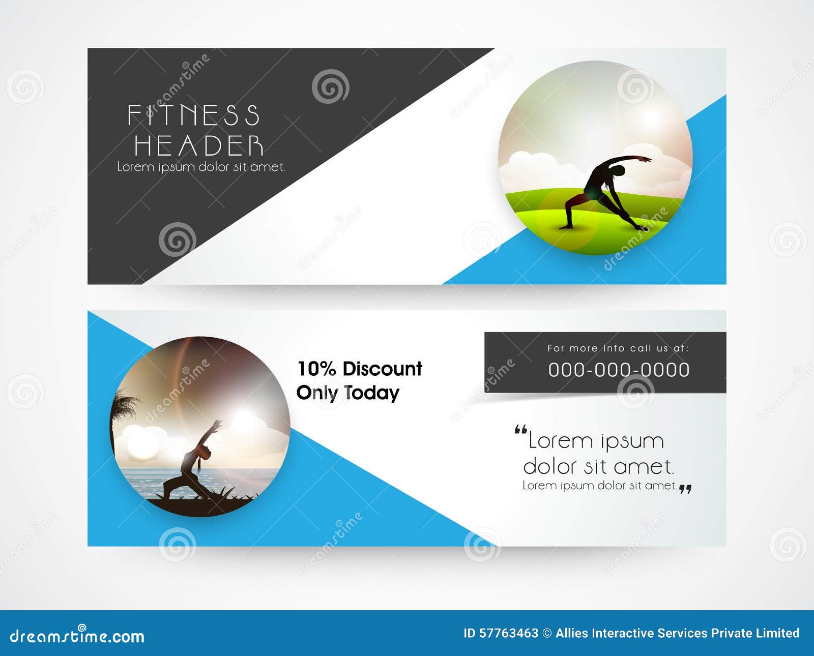 Web fitness header design. stock illustration. Illustration of movement ...
