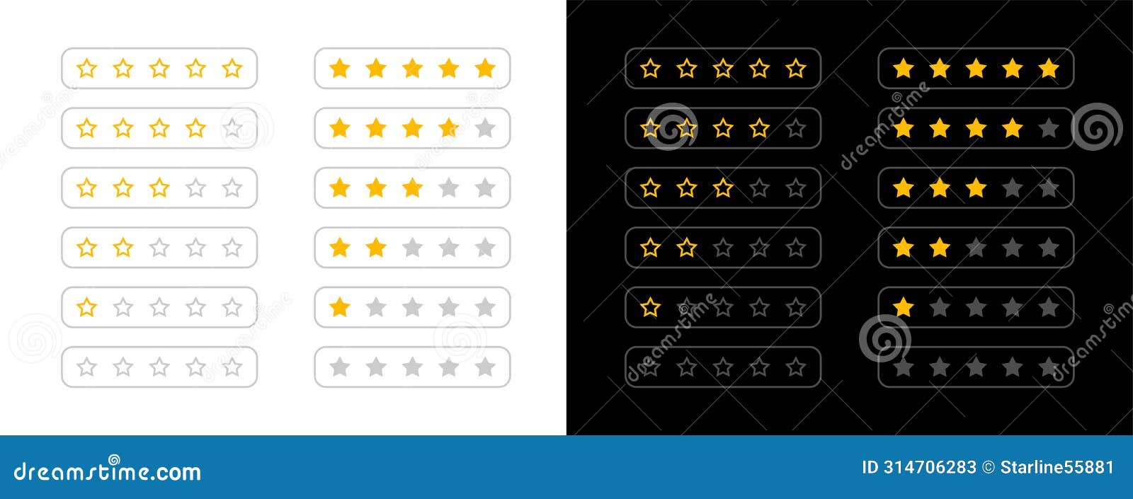 Web Five Stars Rating in Two Different Background Stock Vector ...