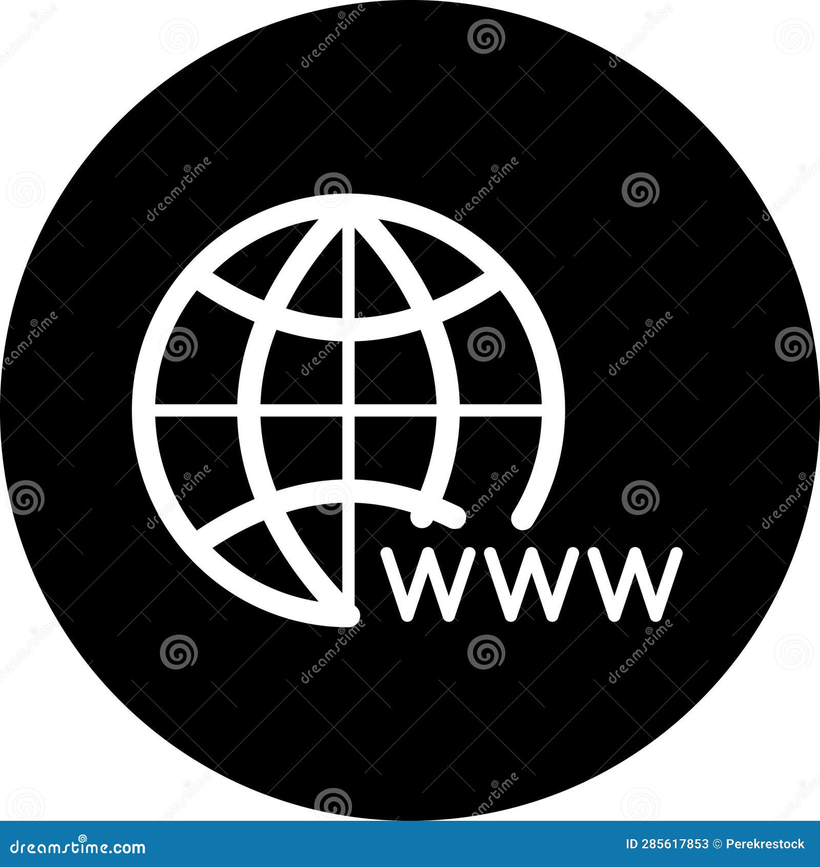 Flat Go To Web Icon with Www Text Symbol Stock Vector - Illustration of ...