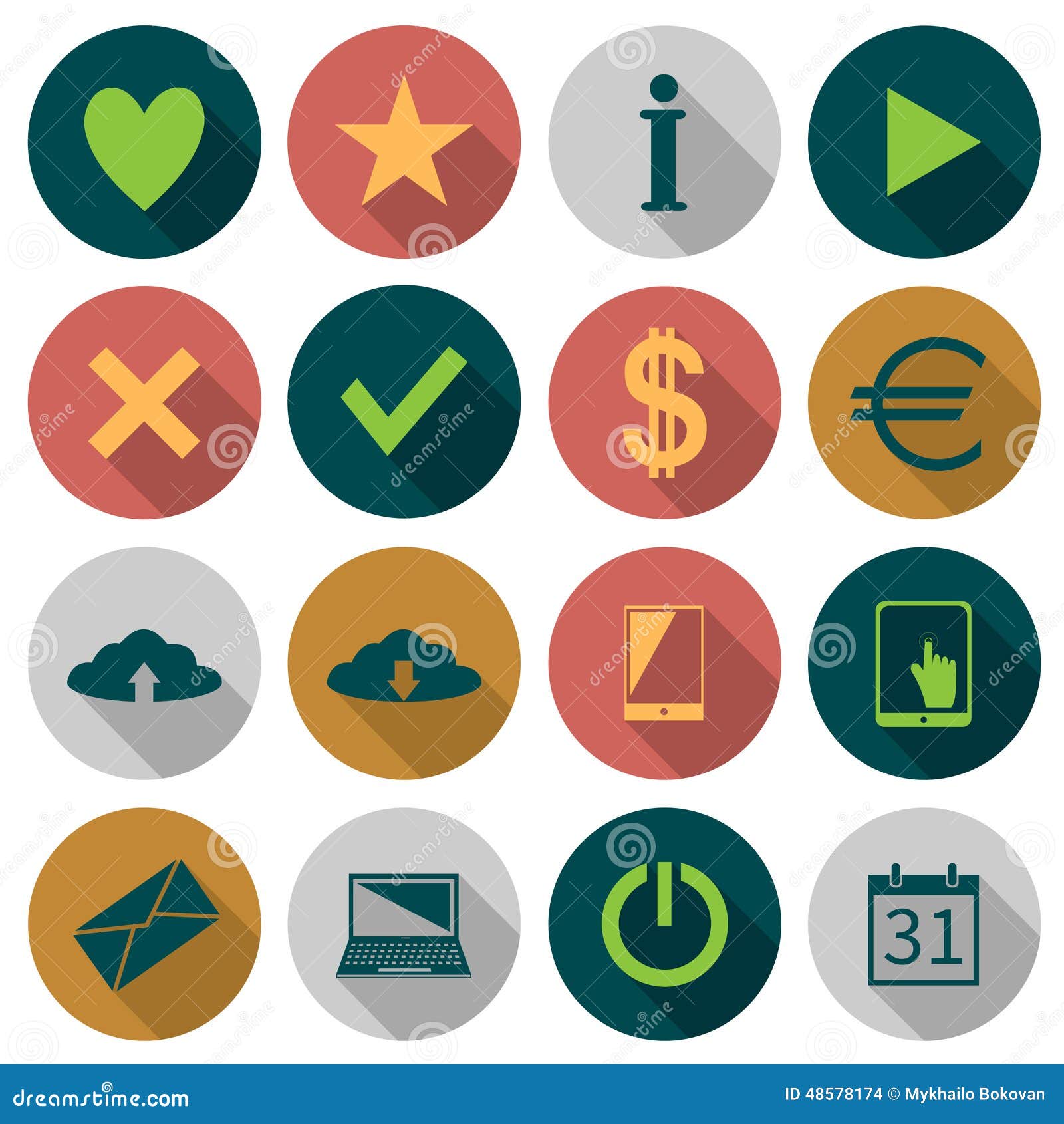 Web Flat icons stock vector. Illustration of network - 48578174