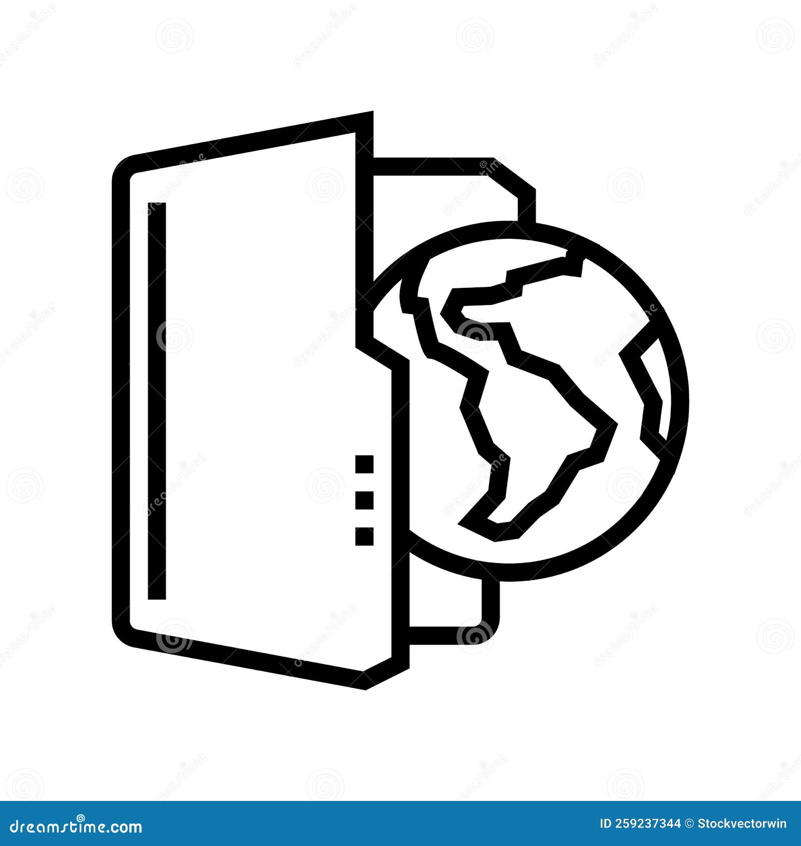 Web Folder Line Icon Vector Illustration Stock Illustration ...