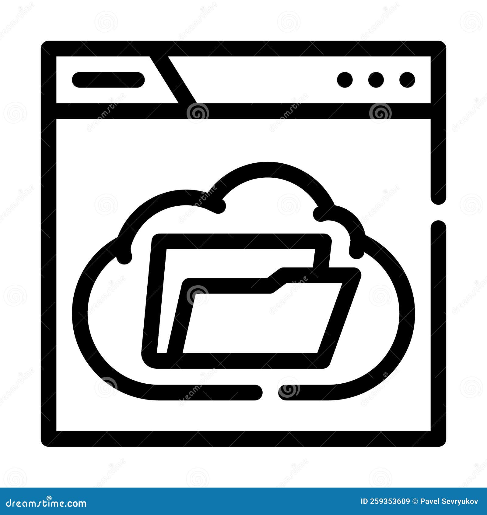Web Folder Line Icon Vector Illustration Stock Vector - Illustration of ...