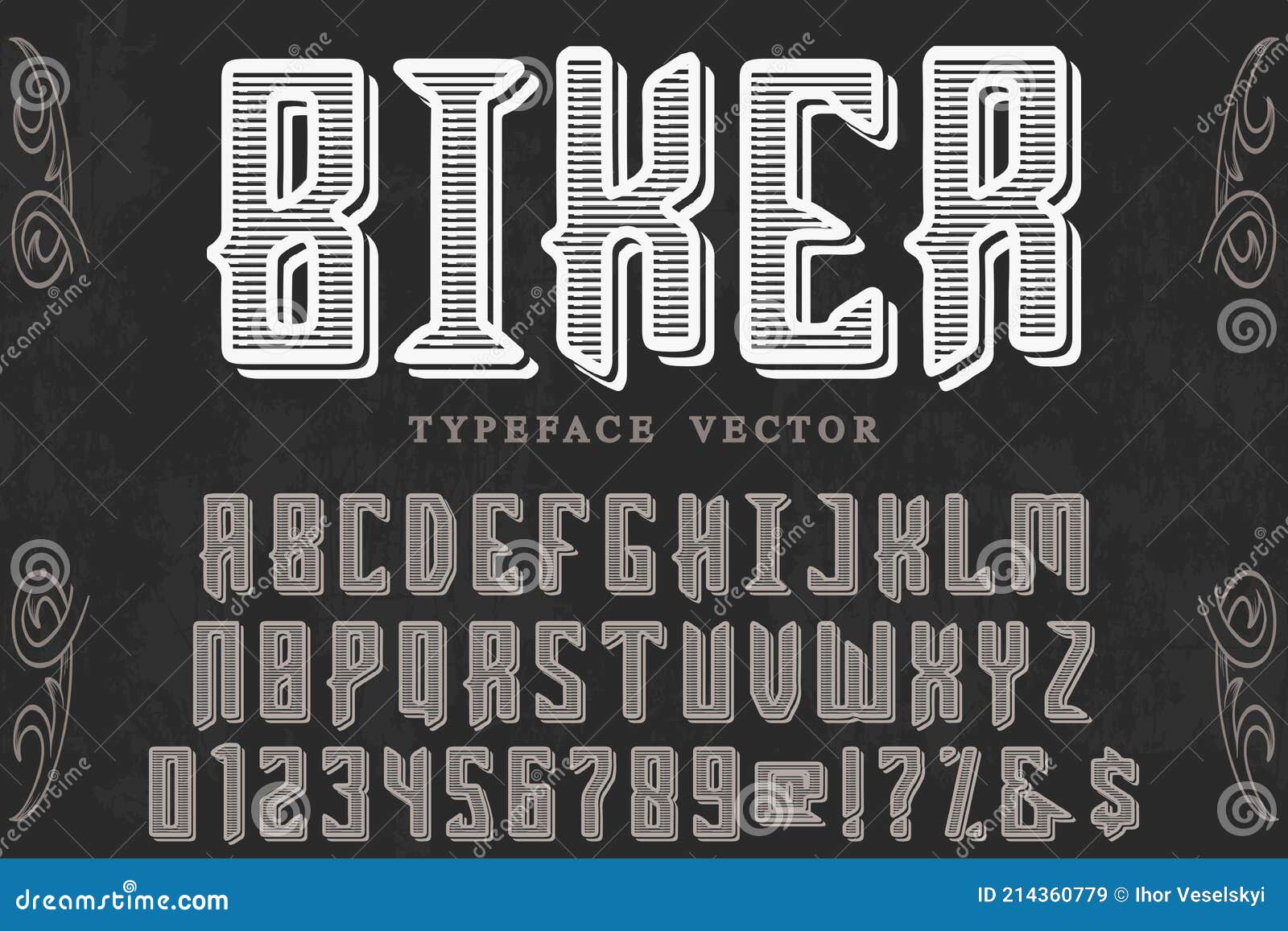 Font Alphabet Vector Named Vintage Biker Stock Vector - Illustration of ...