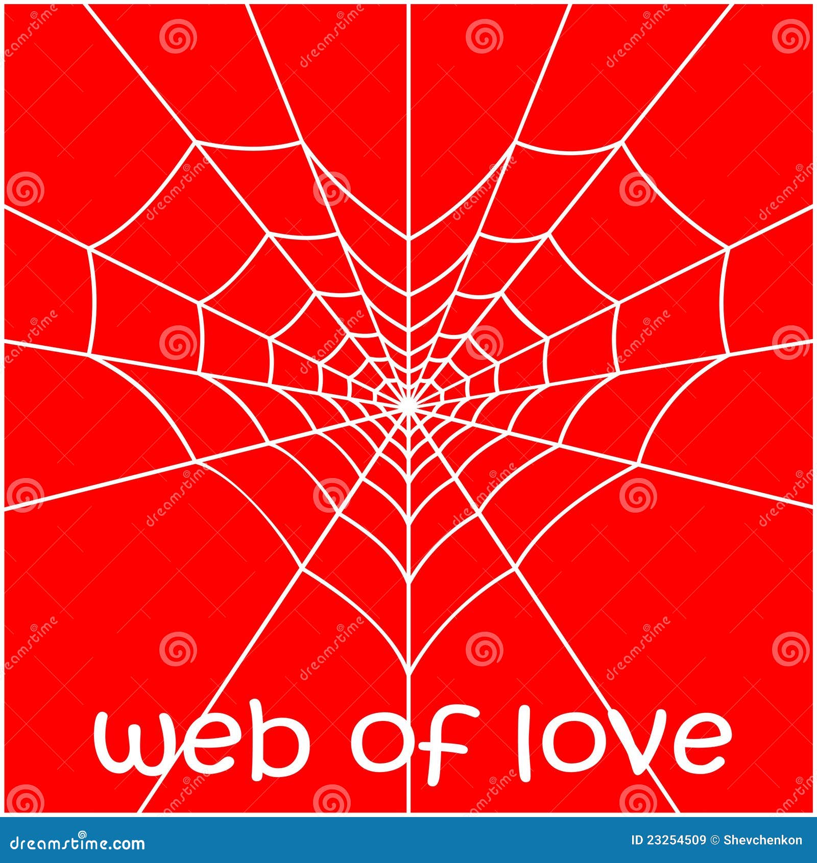 Web in the Form of Heart and a Spider. Stock Vector - Illustration of ...