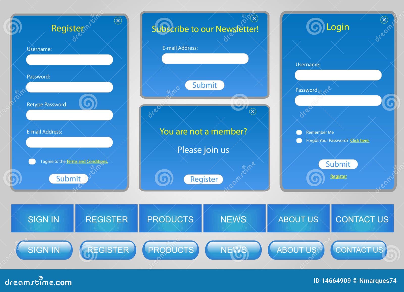 Web Forms stock vector. Illustration of choice, push - 14664909
