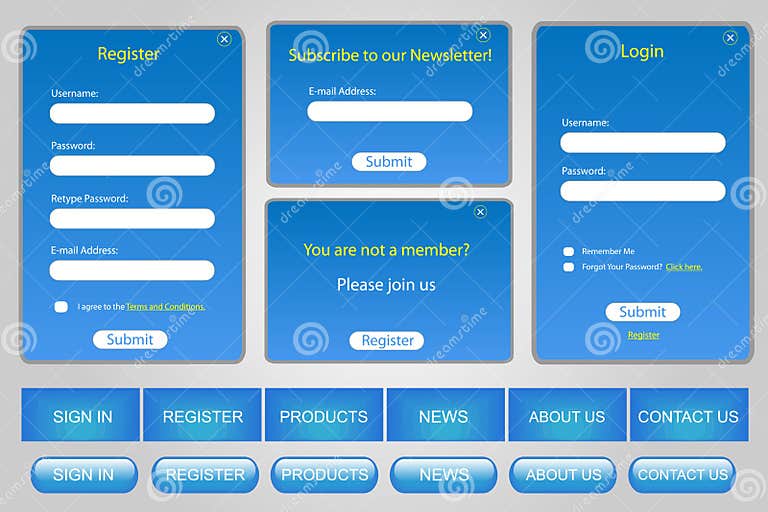 Web Forms stock vector. Illustration of choice, push - 14664909