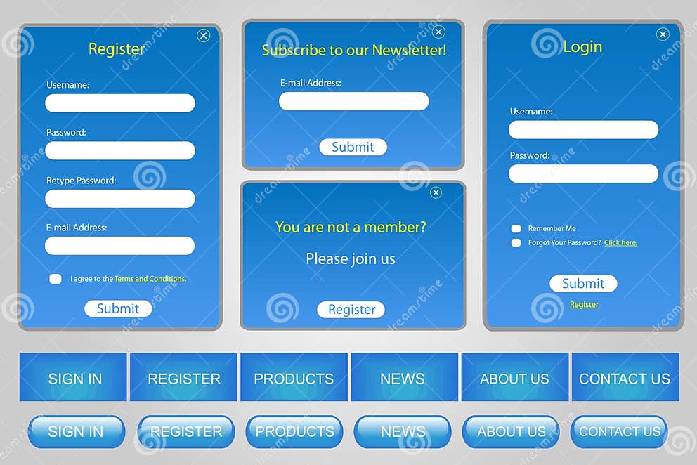 Web Forms stock vector. Illustration of choice, push - 14664909