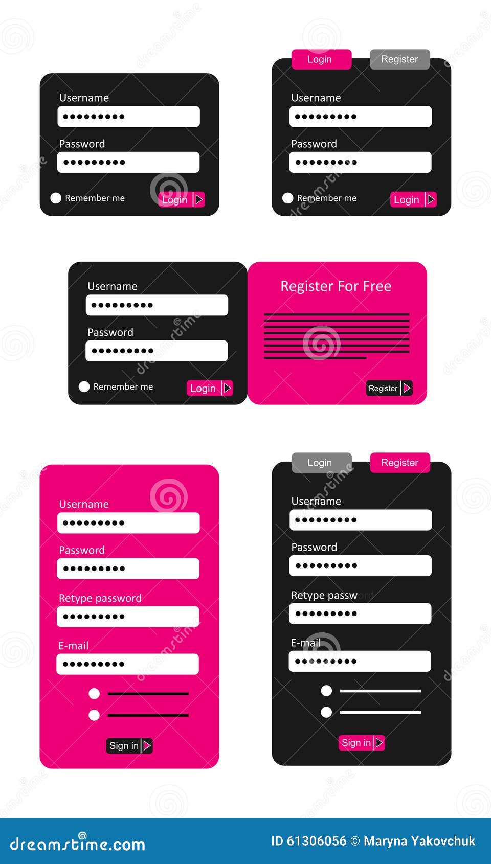 The web forms stock vector. Illustration of designer - 61306056