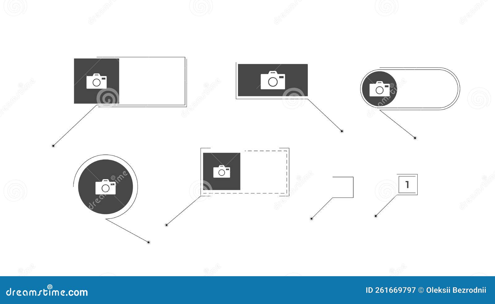 Web Frame For Text Template. Footnote Elements For Captions Cartoon ...