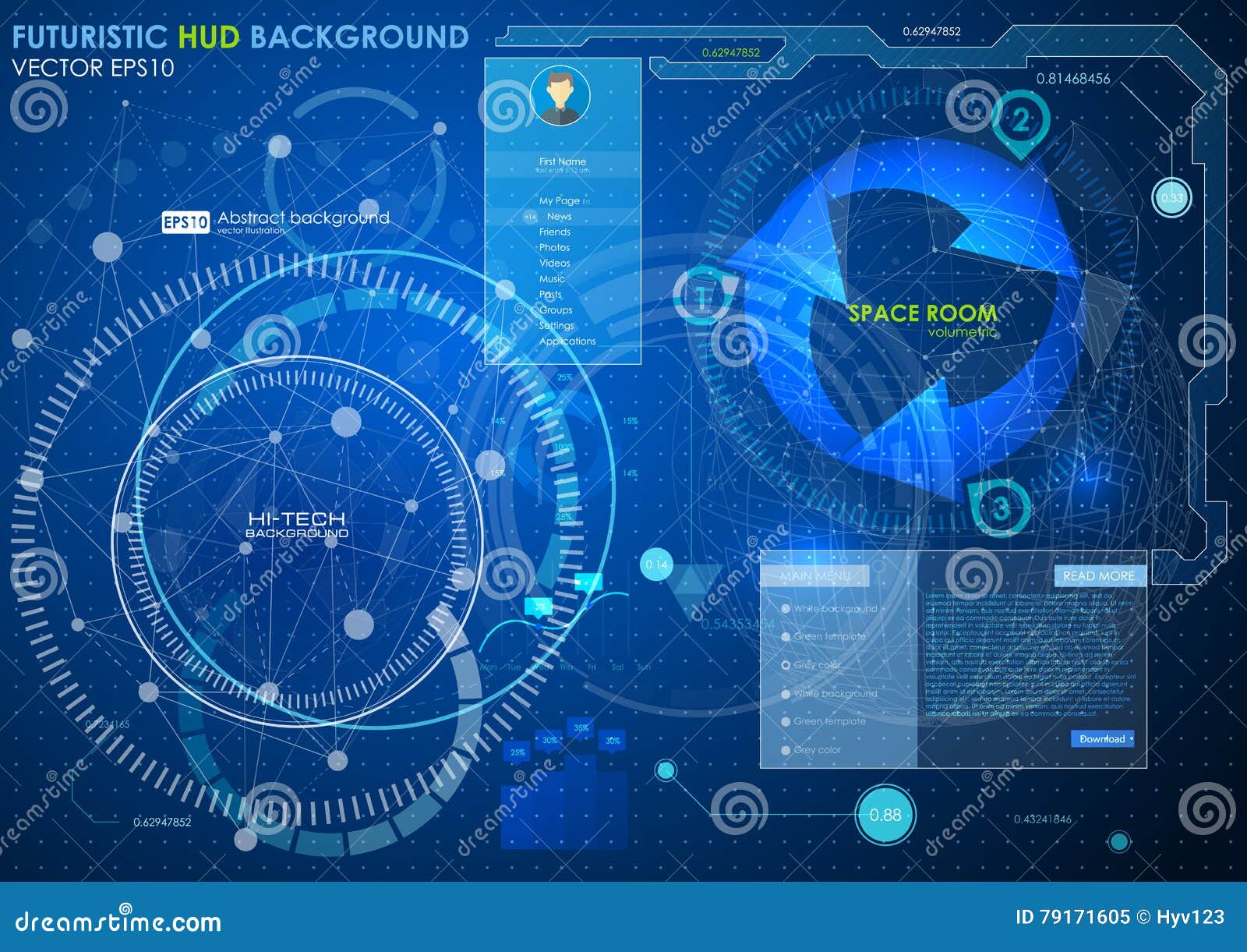 Web Futuristic User Interface. Stock Vector - Illustration of board ...
