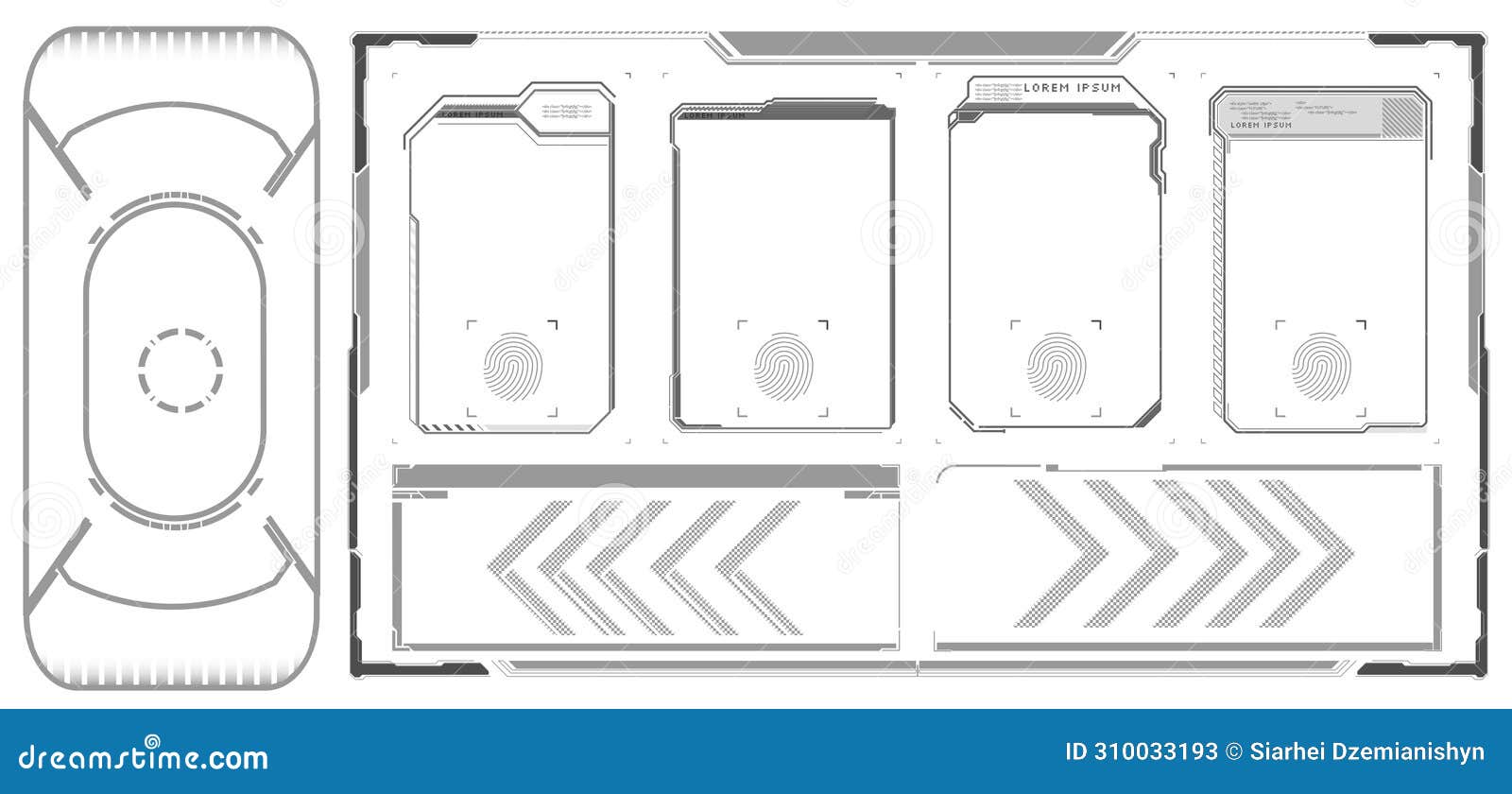 Futuristic Vector HUD Interface Screen Design. Digital Callouts Titles ...