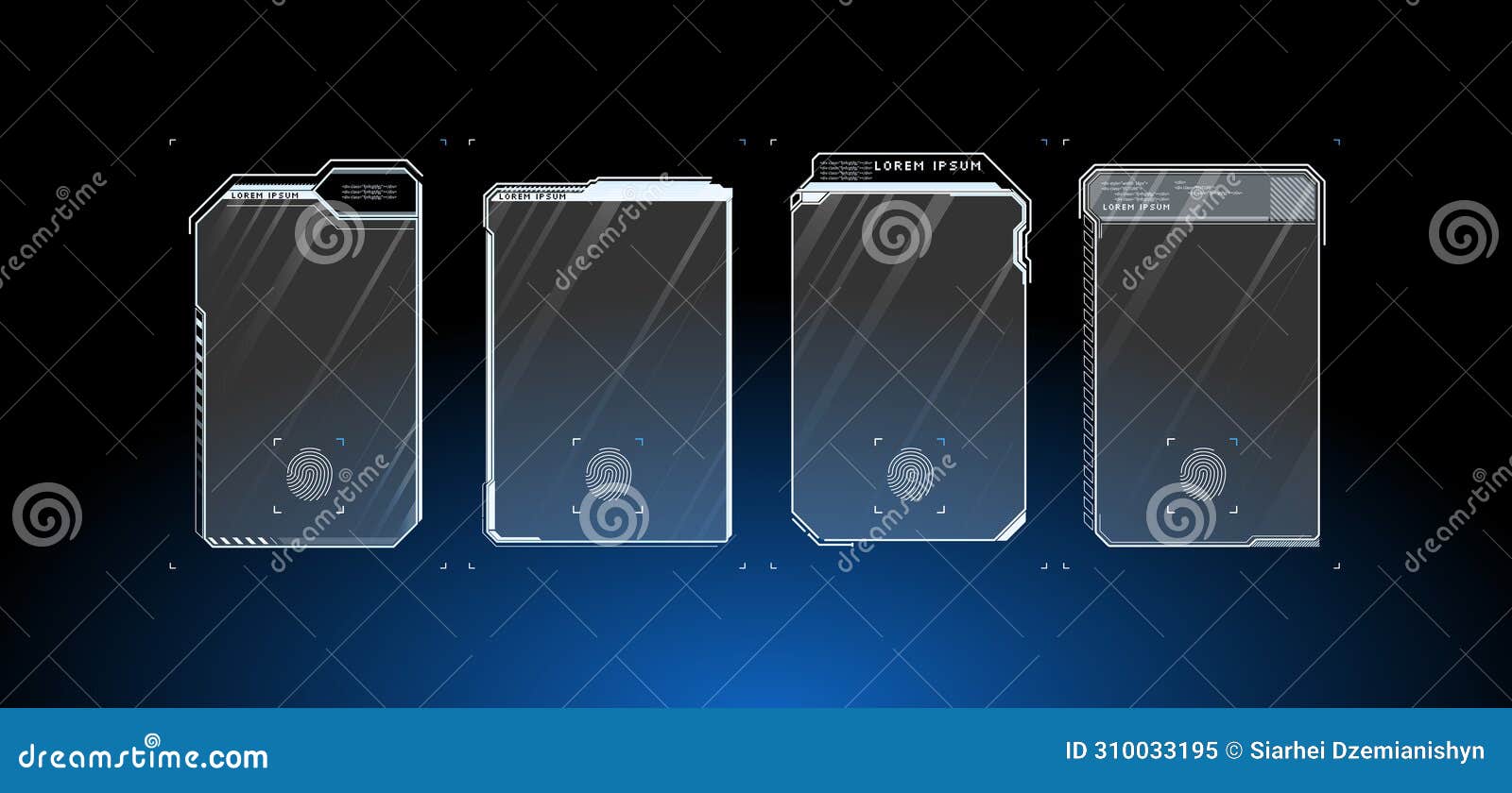 Futuristic Vector Hud Interface Screen Design Digital Callouts Titles