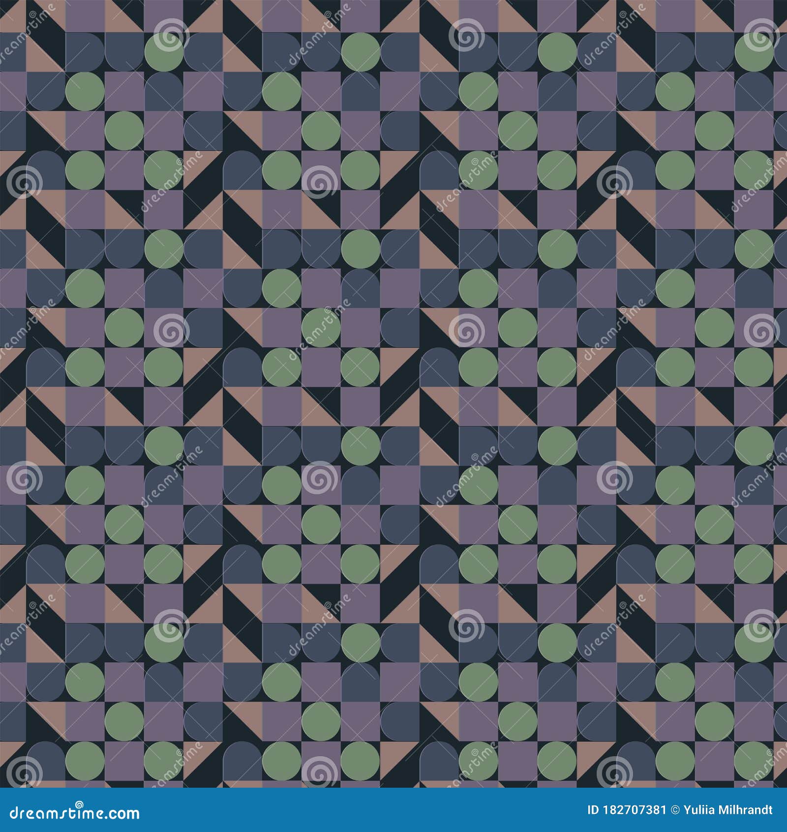 Geometric Shapes Seamless Pattern in Pastel Colors. Vector Stock ...