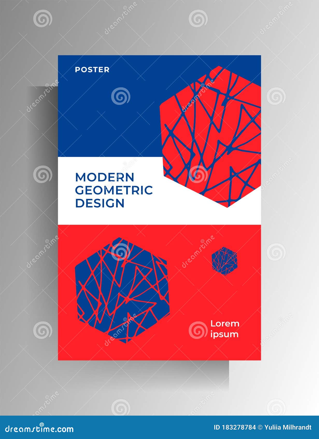 Geometric Tricolor Design for Cover, Poster. Hand Drawn Stock ...