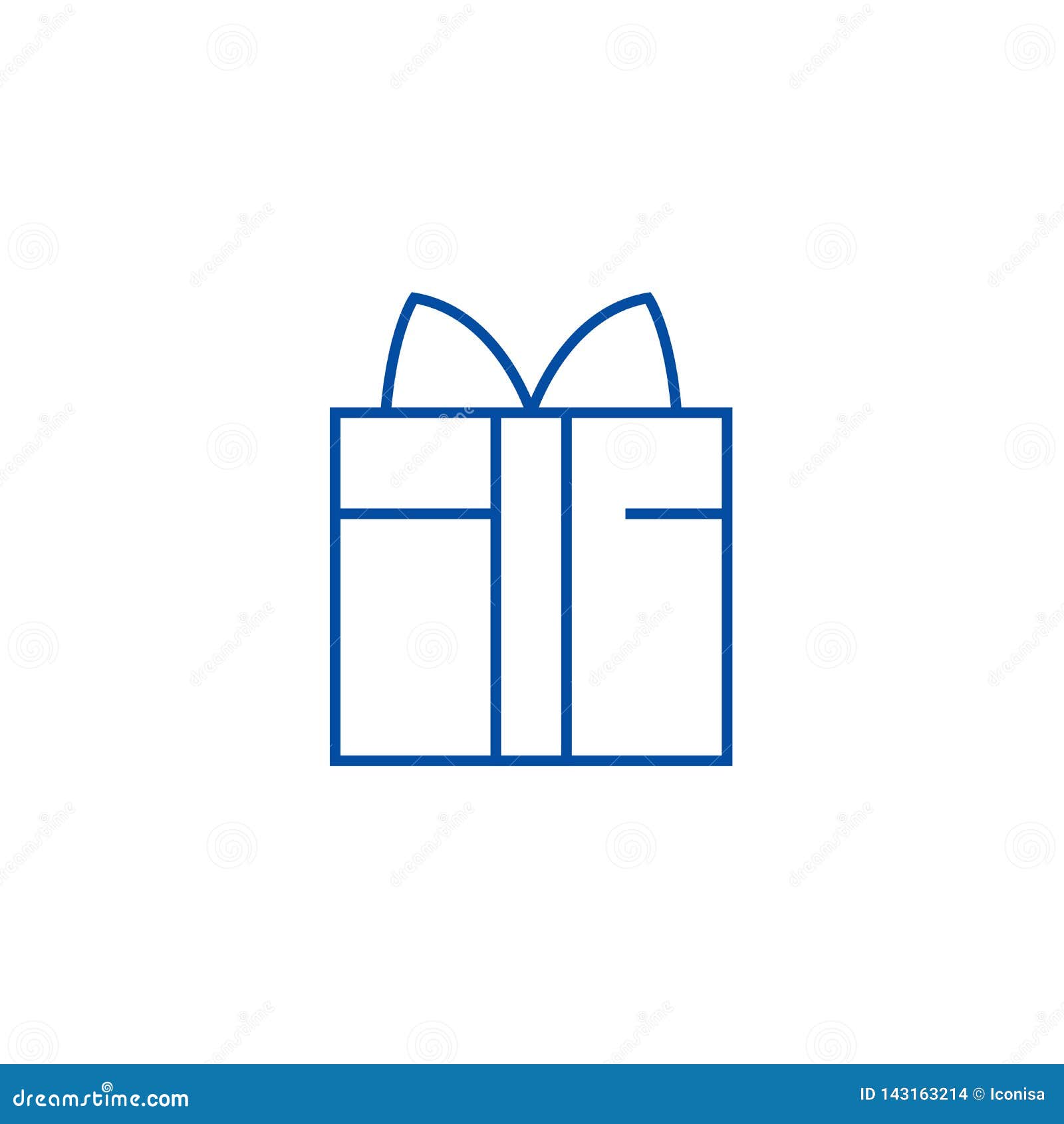 Gift Box Line Icon Concept. Gift Box Flat Vector Symbol, Sign, Outline ...