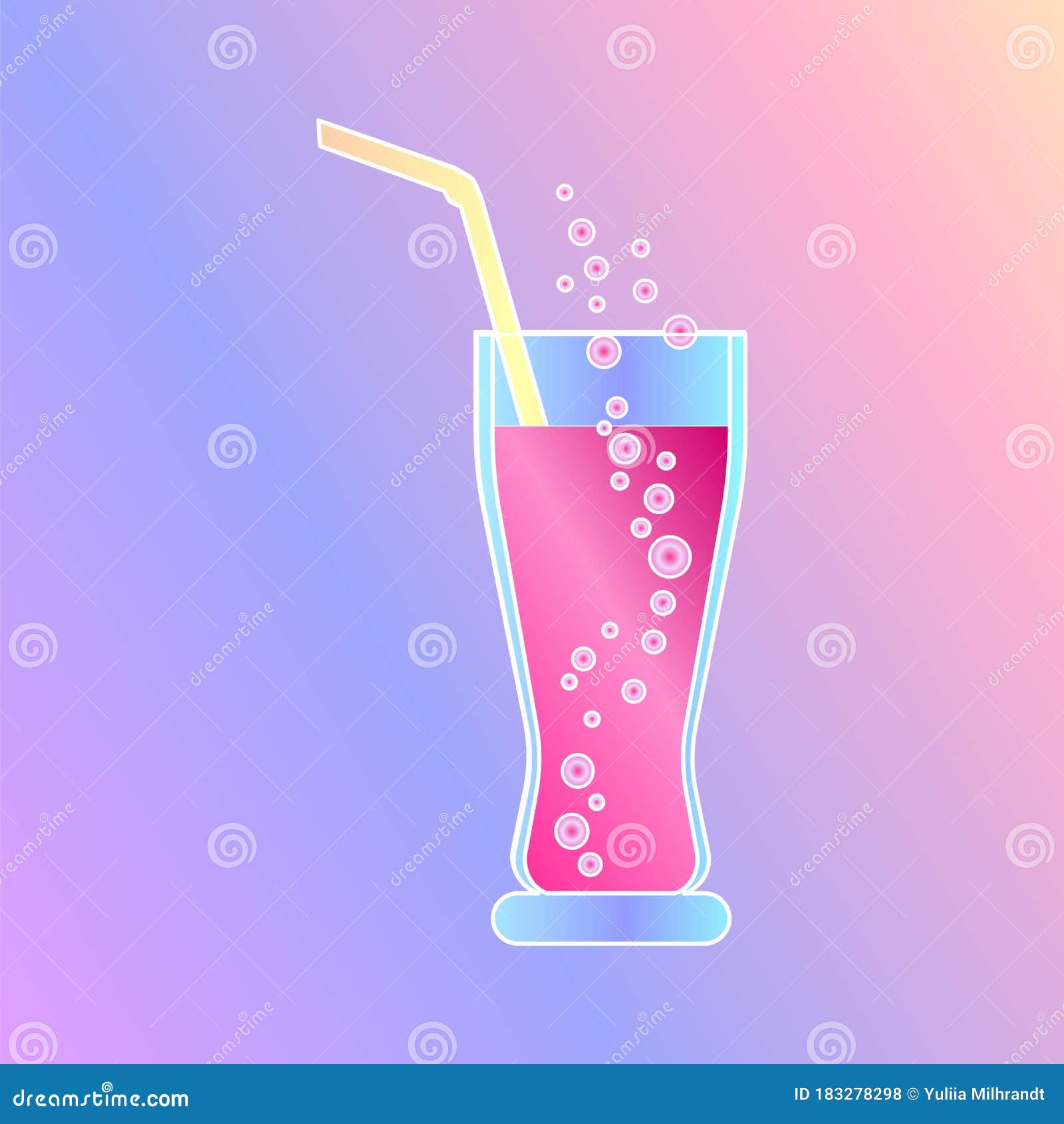 A Glass of Soda Water. Vector Stock Illustration - Illustration of ...